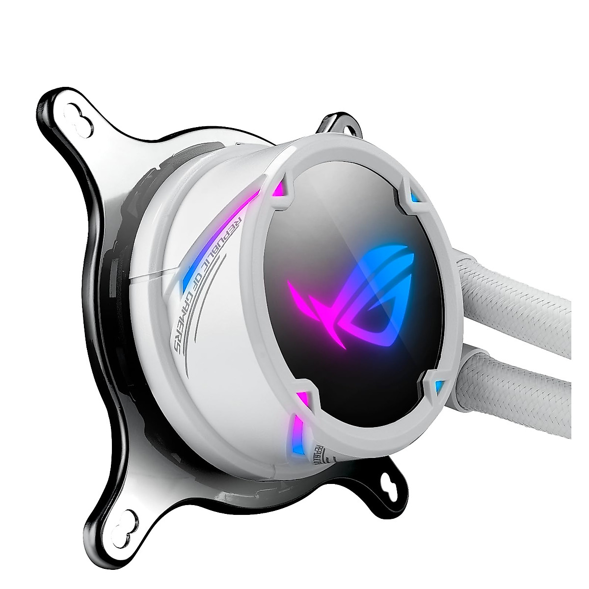 ASUS ROG Strix LC RGB White Edition All-in-One Liquid CPU Cooler (Aura Sync, 3X ROG 120mm Addressable RGB Radiator Fans, White) 360mm