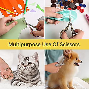 Glexal Small Embroidery Scissors with Cover -Cute and Comfortable handles with Sturdy and Sharp Tips for Precise Cutting, Perfect Size for Keeping in Your Sewing and Craft Supplies Kit