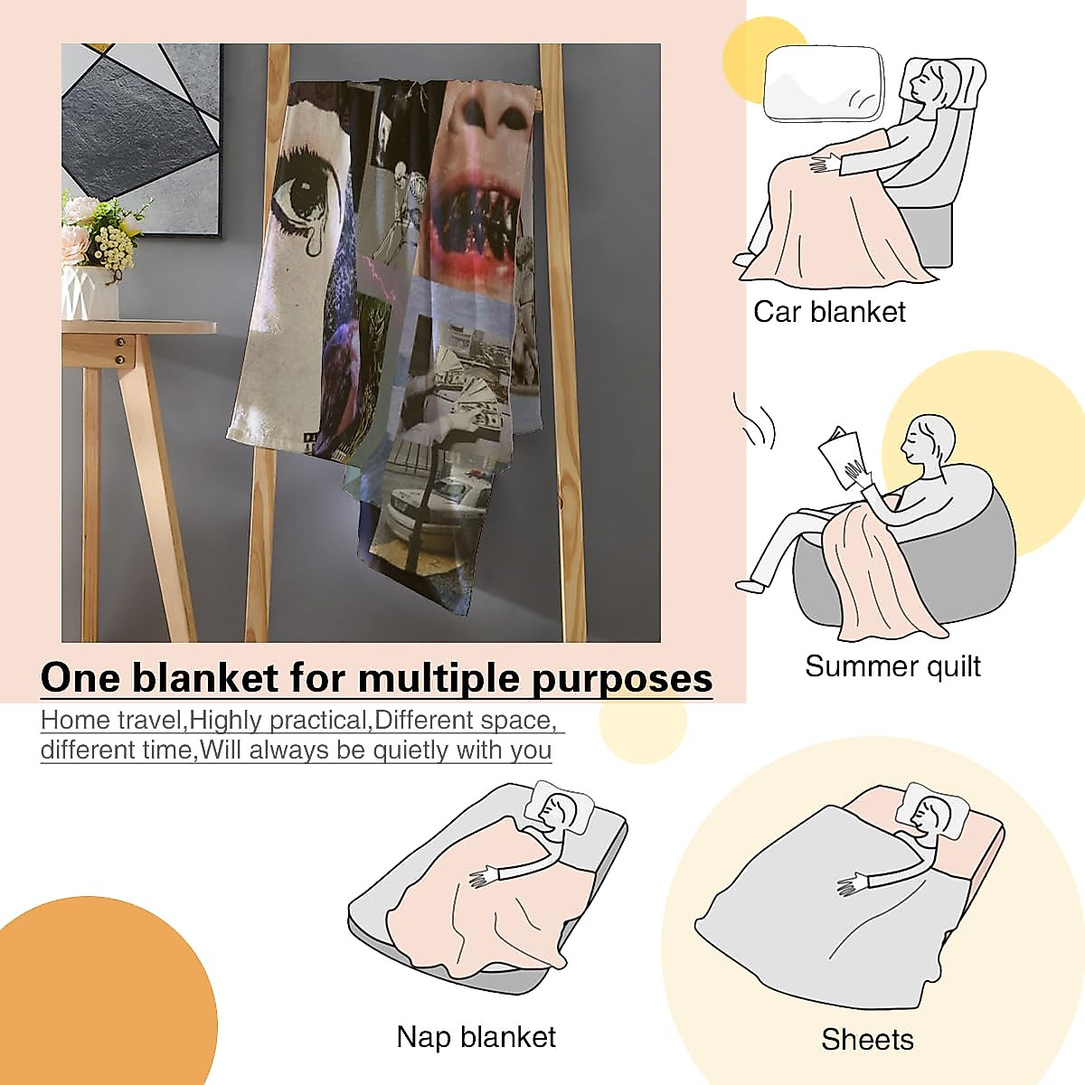 Dustinca Suicide Boys Album Collage Flannel Air Conditioning Blanket Home Decor Fleece Blanket 30x40 Inch