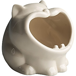 XIOU Desktop Ceramic Trash Can, Animals Garbage Can for Office Desktop, Small Bucket for Home Indoor Decoration, Cute Mini Tabletop Wastebasket (Dog-b (White))