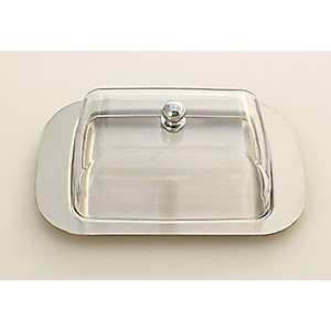 Zoie + Chloe Stainless Steel Butter Dish with Easy to Hold Lid