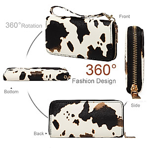 Fanwill Leopard Print Wallet For Women Cheetah Wristlet Purse Zip Around Card Holder(leopard 1)