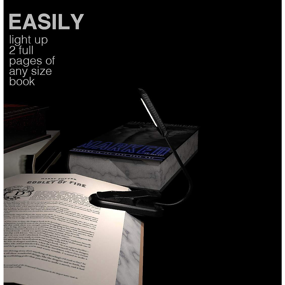 Book Light, PERFECTDAY 12 LED USB Rechargeable Reading Light with 3-Level Brightness for Eye Protection Night Reading Lamp