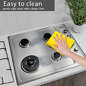 Karinear 24 Inch Gas Cooktop Gas Stove 4 Burners, Built-in Stainless Steel Gas Hob, NG/LPG Dual Fuel Gas Stovetop with Thermocouple Protection for Apartments, Indoor (Come with Pressure Regulator)