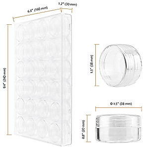 SEUNMUK 4 Sets 24 Grids Embroidery Diamond Storage Box, Clear Plastic Bead Storage Containers, Diamond Painting Storage Containers for DIY Art Crafts Diamond Bead Nail