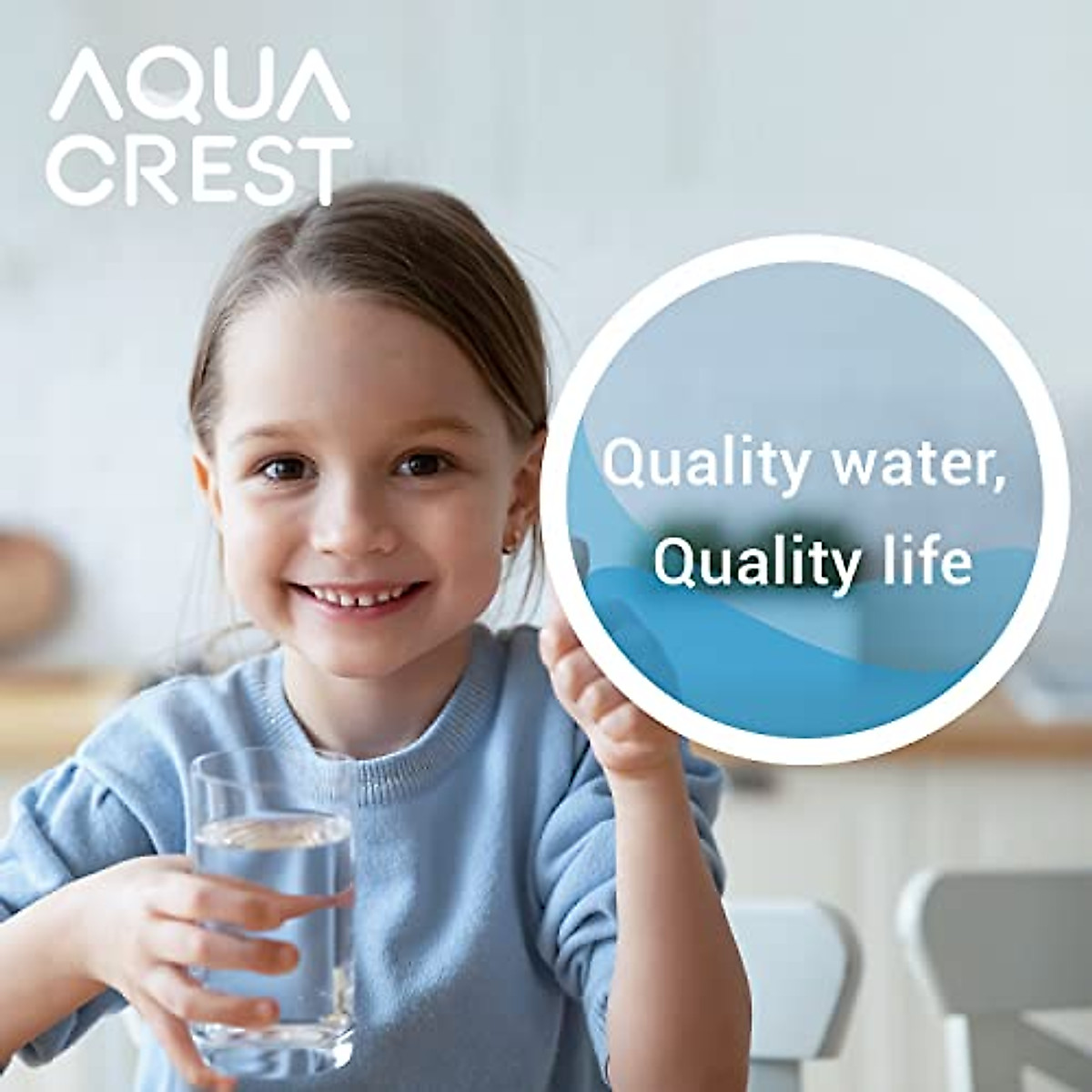 AQUA CREST FQK1K Under Sink Water Filter, 1320 Gallons, Replacement for GE FQK1K, FQK2J, GXK185K and GX1S50R (Pack of 1)