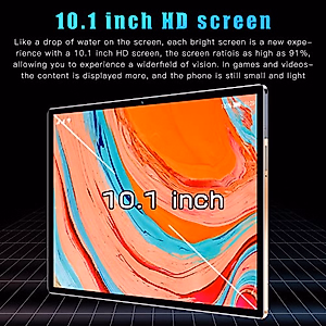 PUSOKEI 10.1 inch Tablet for Android11,Gold,Talkable Smart Tablet 2.4/5G WiFi,8+256GB Memory,5+13MP Dual Camera,MT6592 Octa Core CPU,5800mAh,GPS,BT5.0