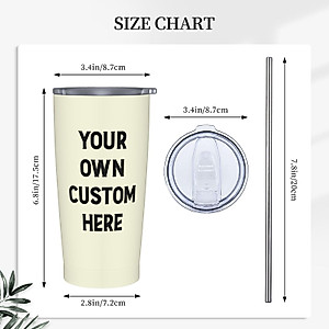Personalized Coffee Tumbler with Text Custom Tumbler Cups with Straw Custom Stainless Steel Coffee Mug Travel Custom Travel Coffee Mugs Personalized
