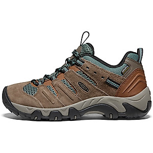 KEEN Women's Headout Low Height Waterproof All Terrain Hiking Shoes, Shitake/Dark Forest, 9.5
