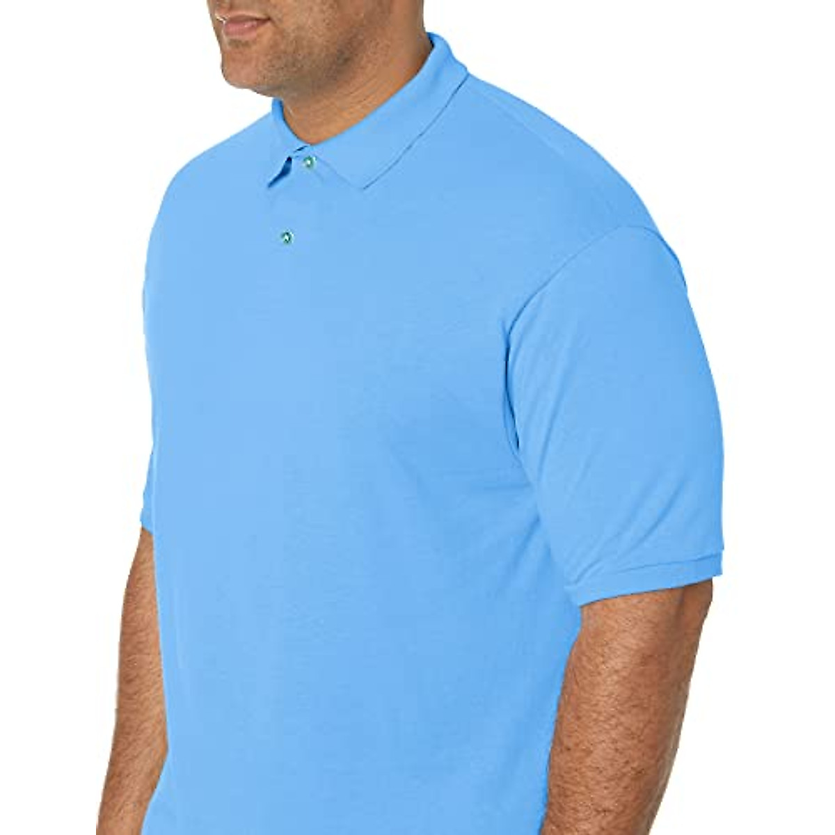 Jerzees Men's SpotShield Stain Resistant Polo Shirts (Short & Long, Short Sleeve-Light Blue, Large
