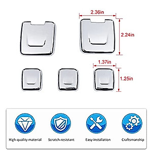 RT-TCZ Cigarette Lighter Port USB Charging Power Socket Base Lid Trim Cover Interior ABS Accessories for Chevrolet Silverado GMC 2014-2018 Chrome 5PCS