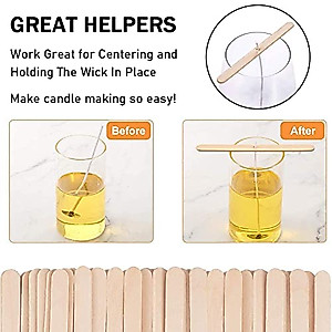 Wooden Candle Wick Holders Pack of 150pcs Wick Centering Devices Candle Wick Bars for Candle Making … (4.5inch - 150pcs)