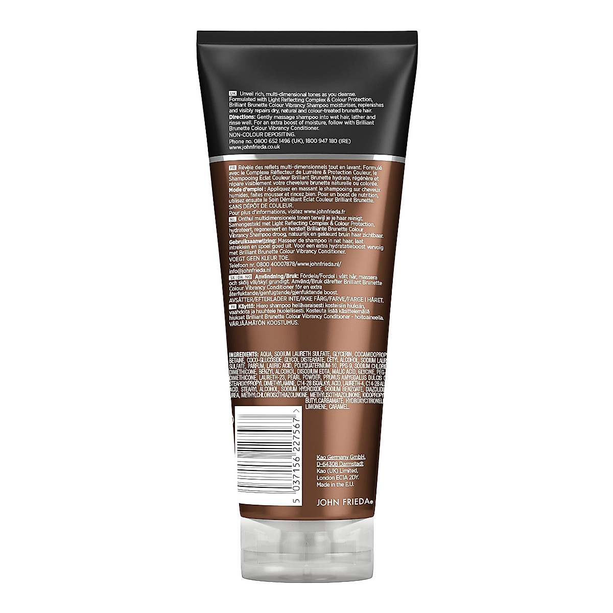 John Frieda Brilliant Brunette Visibly Deeper Colour Deepening Shampoo for Brown Hair, 250 ml