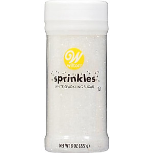 Wilton White Sparkling Sugar, Glamour White Sprinkles for Cakes & Cookies, 8 oz.