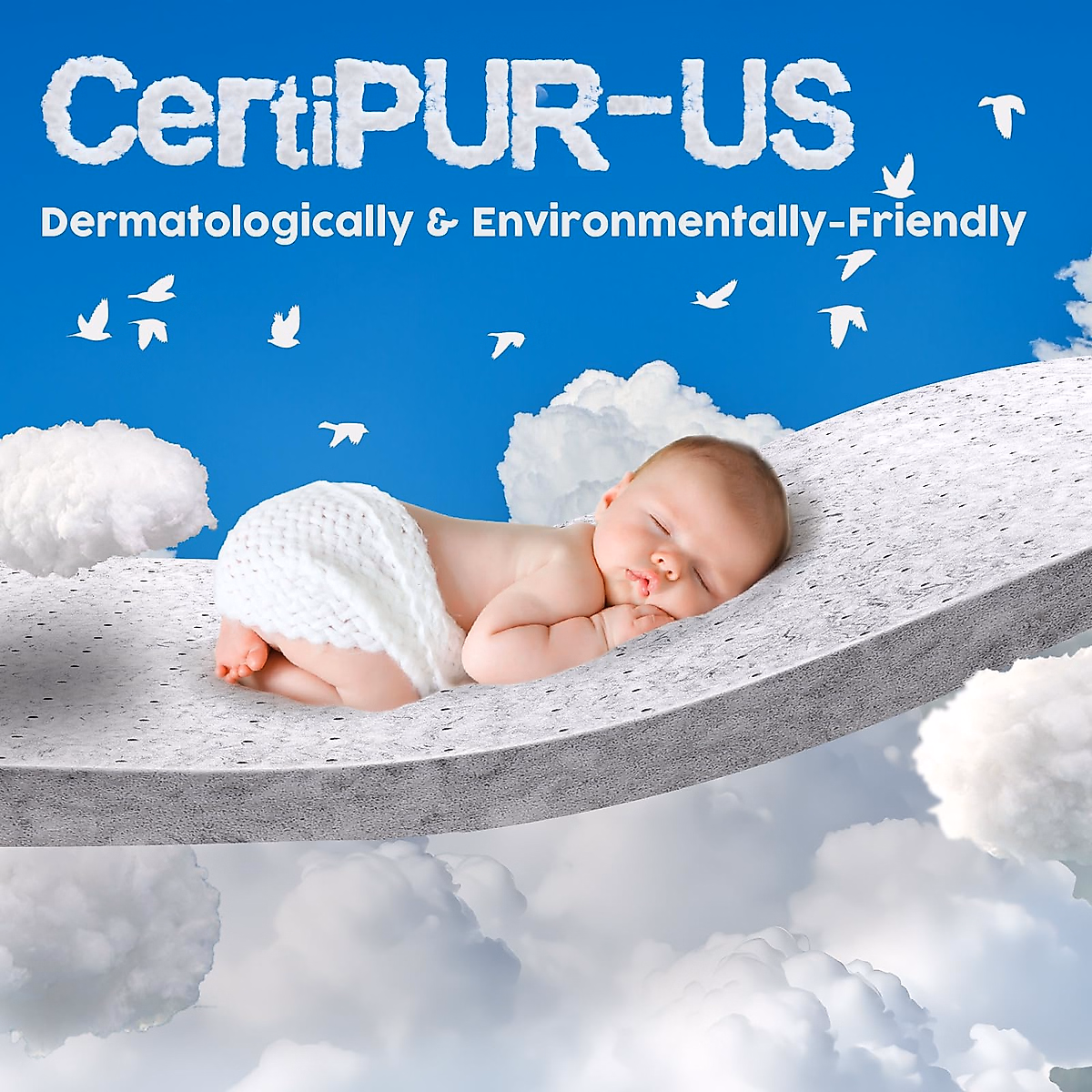 BedsPick Memory Foam Mattress Topper Twin 3 Inch, Foam Mattress Pad, Single Bed Toppers with Ventilation Holes