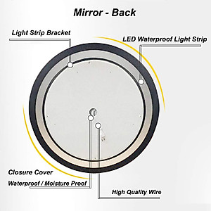 Bathroom Mirror Mirror,Illuminated LED Backlit, Wall Mounted Vanity Lighted Mirror, Bedroom/Living