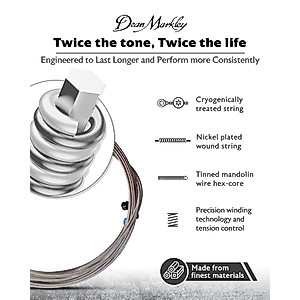 Dean Markley Electric Bass Guitar Strings 2674 Blue Steel Electric Long Scale 45-105 Medium Light Gauge, Cryogenically Processed for Longer Life