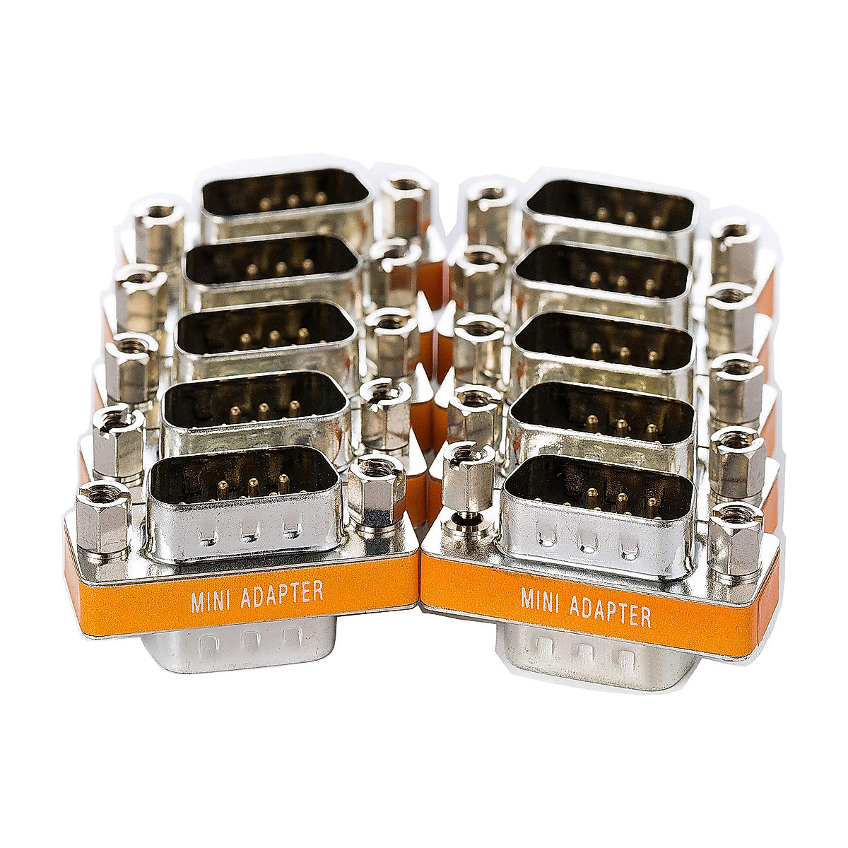 Arnorin DB9 Null Modem Adapter Male to Male 10 Pack