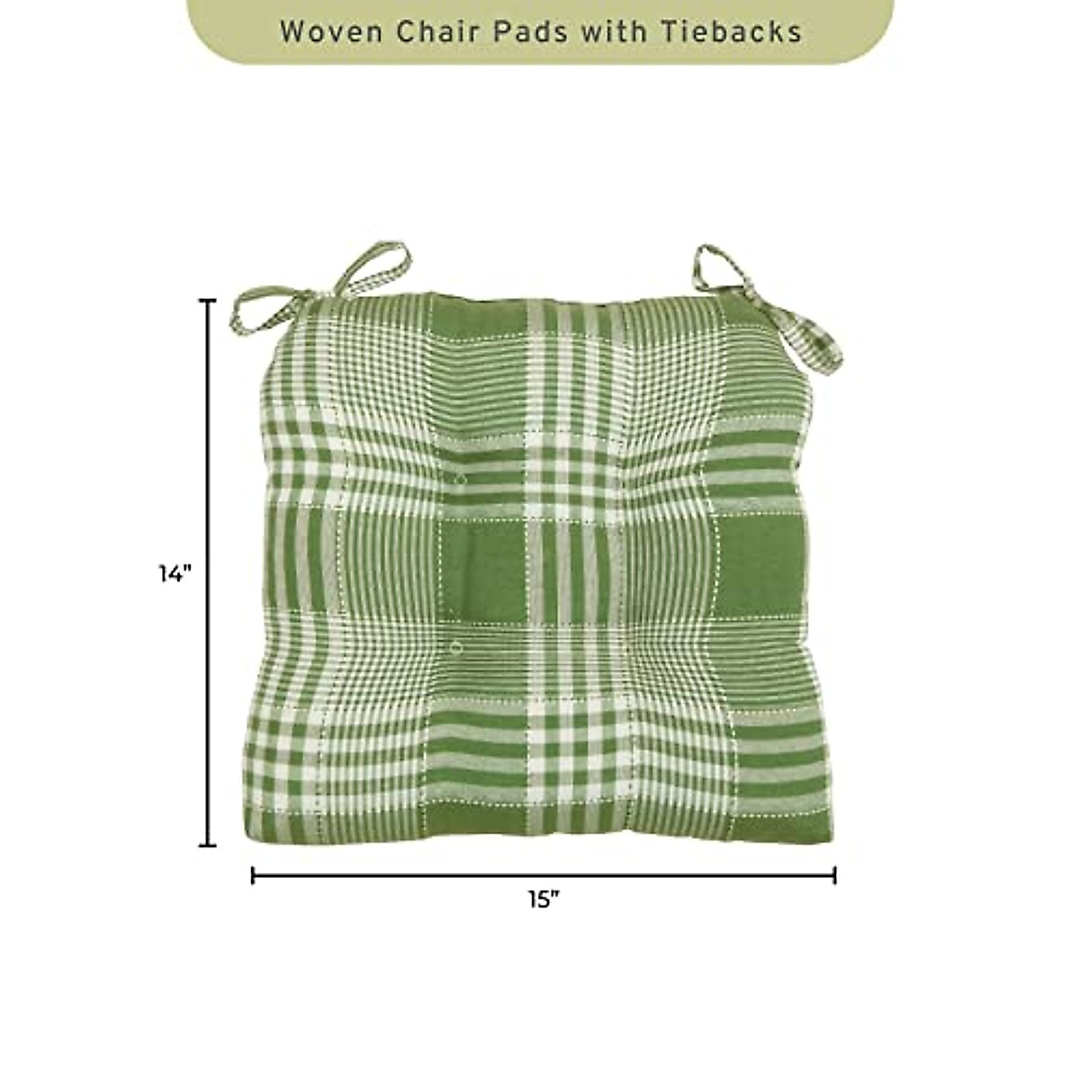 Arlee Exeter Set of 2 Chair Pad, Olive 2 Count