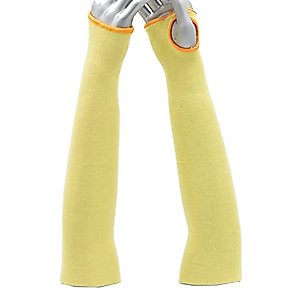 G & F 58123-6 100% Kevlar 18-Inch Cut Resistant Knit Sleeve with Thumb Hole, Yellow, Sold by 6-piece pack