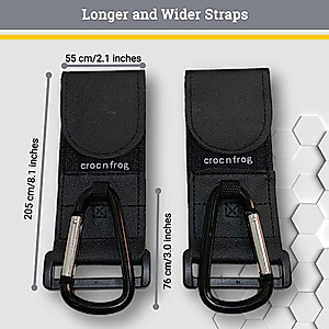 Stroller Hook - Faux Leather Style Stroller Hooks for Hanging Purse, Diaper Bags | Strong and Large Stroller Clips - Perfect Stroller Organizer for Baby Shower Favors or Gifts - Pack of 2