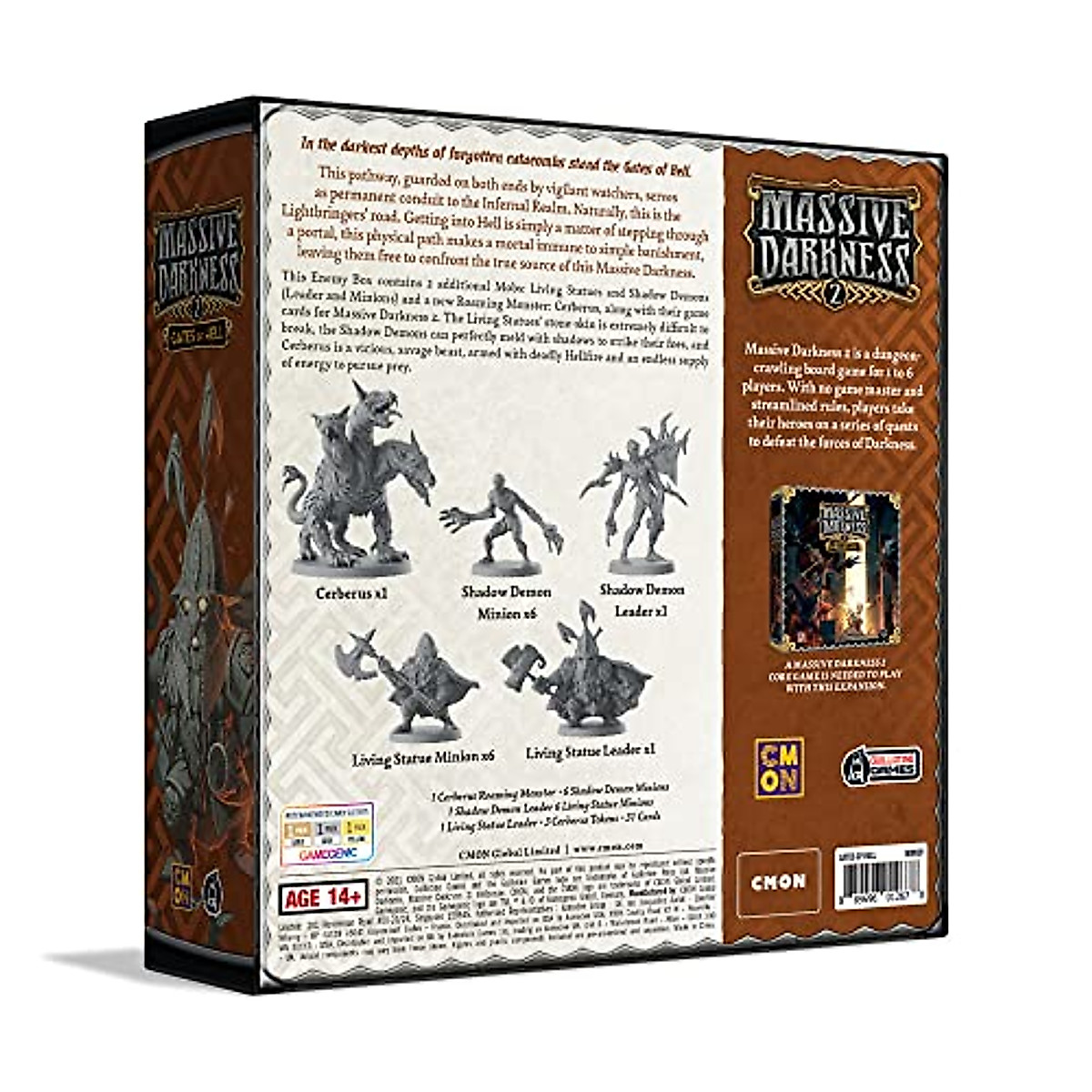 Massive Darkness 2 Gates of Hell Enemy Box Expansion | Tabletop Miniatures Game | Cooperative Strategy Game for Adults and Teens | Ages 14+ | 1-6 Players | Average Playtime 60 Minutes | Made by CMON
