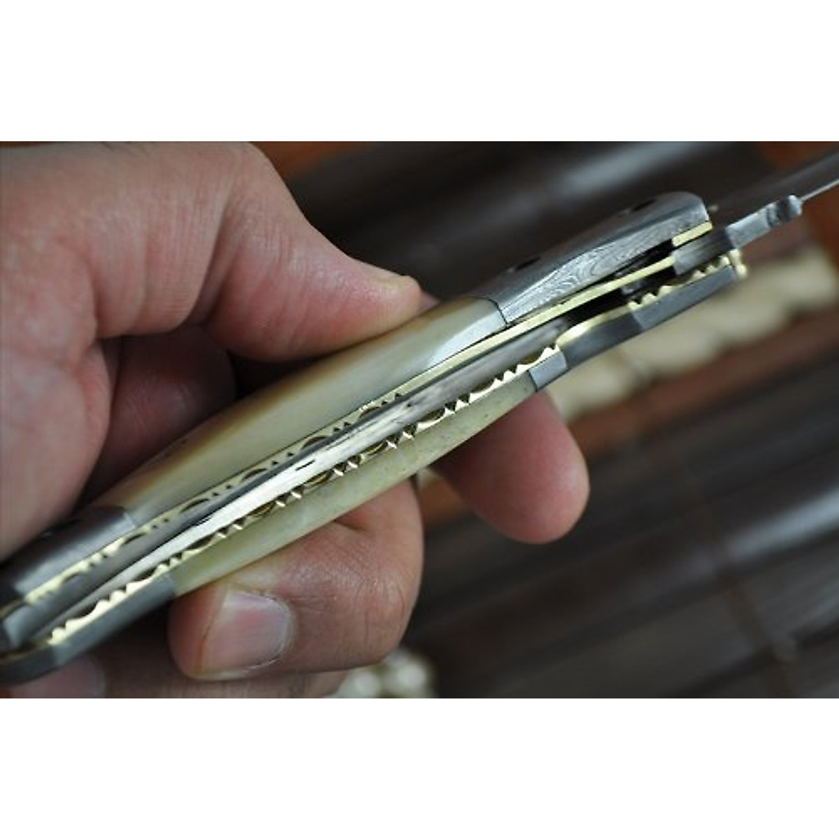 Perkin Knives - Handmade Damascus Folding Knife - Work of Art