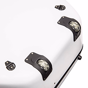 MI&VI CC-7002WB Classic Carbon Fiber Composite Cello Case (Full Size) 4/4 with Wheels | Carry Straps | 12.5lb Lightweight | Tough Shell (White + Bag)