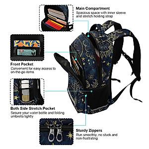 ALAZA Sun Moon Boho Cosmos Astrology Backpack Purse for Women Men Personalized Laptop Notebook Tablet School Bag Stylish Casual Daypack, 13 14 15.6 inch