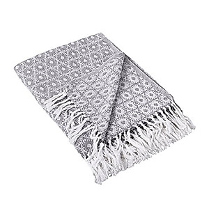 DII Rustic Farmhouse Throw Blanket with Decorative Tassels, Use for Chair, Couch, Bed, Picnic, Camping, Beach, & Just Staying Cozy at Home, 50x60, Gray