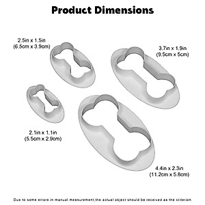 4Pcs/Set Dog Bone Cookie Cutters | Plastic Biscuit Cutter & Stamp - Dog Bone Biscuit Cake Fondant Pancake Cutter Mold | Dog Treat Mold Perfect for Homemade Dog Biscuits Varied Sizes For Pet Owners