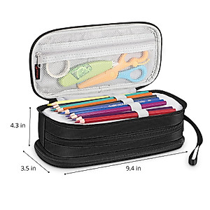 FINPAC Pencil Case, Large Capacity Pencil Box, Pen Pouch Stationery Storage Organizer for Women Men Senior, Pen Bag Office Supply, Don't touch