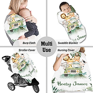 Jump Up Personalized Frame Safari Baby Blanket,Jungle Animal Baby Blanket,Baby Boy Safari Nursery,Jungle Theme Baby Blanket,Jungle Blanket Baby,Safari Swaddle Blanket