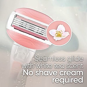 Gillette Venus ComfortGlide White Tea Women's Razor - 1 Handle + 2 Refills