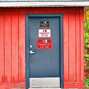 Signs ByLITA Classic Framed Emergency Exit: Keep Clear at All Times Sign (Black Gold) - Large