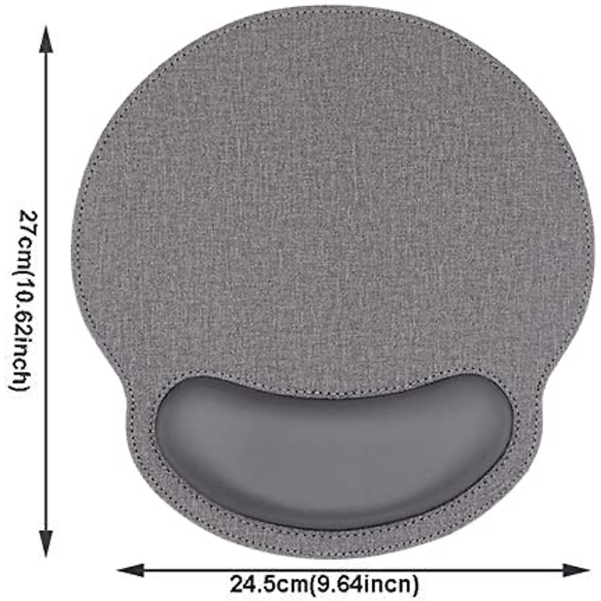 RICHEN Ergonomic PU Leather Mouse Pad with Wrist Support,Comfort Memory Foam,Waterproof Surface，Non- Slip Rubber Base for Computer Laptop & Mac,Lightweight Rest for Home,Office & Travel (Grey)