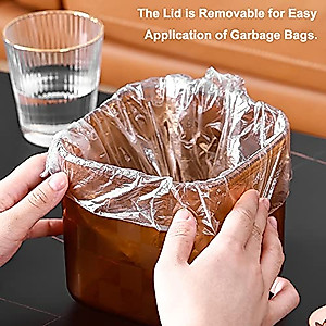 Aiabaleaft Mini Trash Can with Lid, Small Office Garbage Can, Pop Up Countertop Wastebasket for Bathroom Vanity,Coffee Table,Offices,Desktop (Green L)