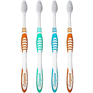 Colgate Wave Toothbrush, Ultra Compact , Soft (Colors Vary) - Pack of 4