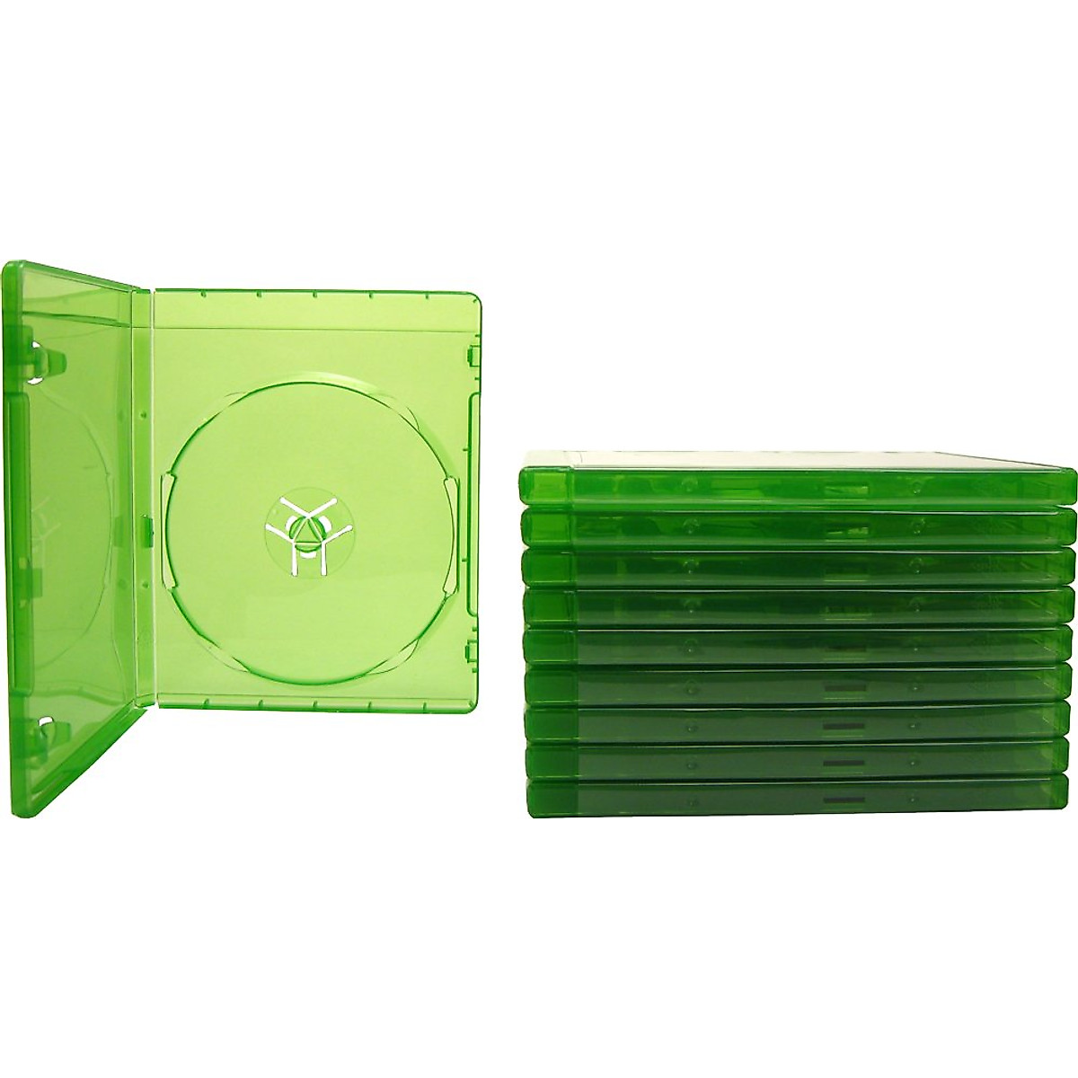 (10) 12mm Replacement Video Game Cases - Translucent Green - Compatible with Xbox One - #VGBR12XONE