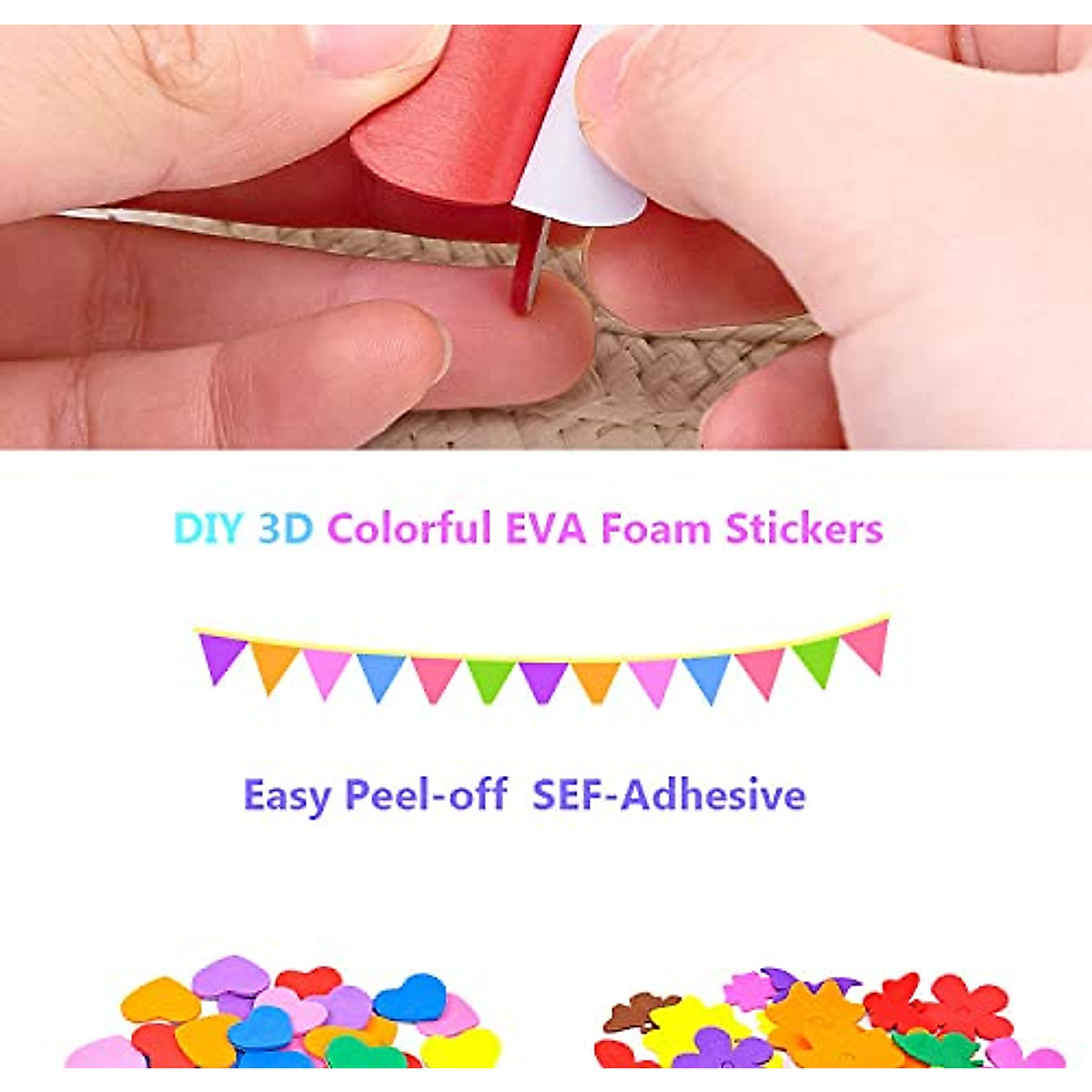 Foam Letter Stickers 3D Gillter Foam Journal Stickers Decorative Stickers Ribbon Stickers Aesthetic Stickers for Office Home Decorative Stickers (3D Flower B)