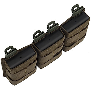 Triple Molle Mag Pouch 5.56 Tactical Open Top M4 M16 Magazine Holder Carrier with Quick Release Magazine Pouch Insert RG