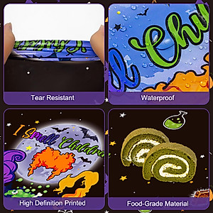 3 Pack Halloween Hocus Pocus Tablecloth, I Smell Children Halloween Table Cloth Witch Disposable Rectangular Platstic Table Covers for Halloween Party Decorations Table Decor Supplies, 108 x 54 Inch