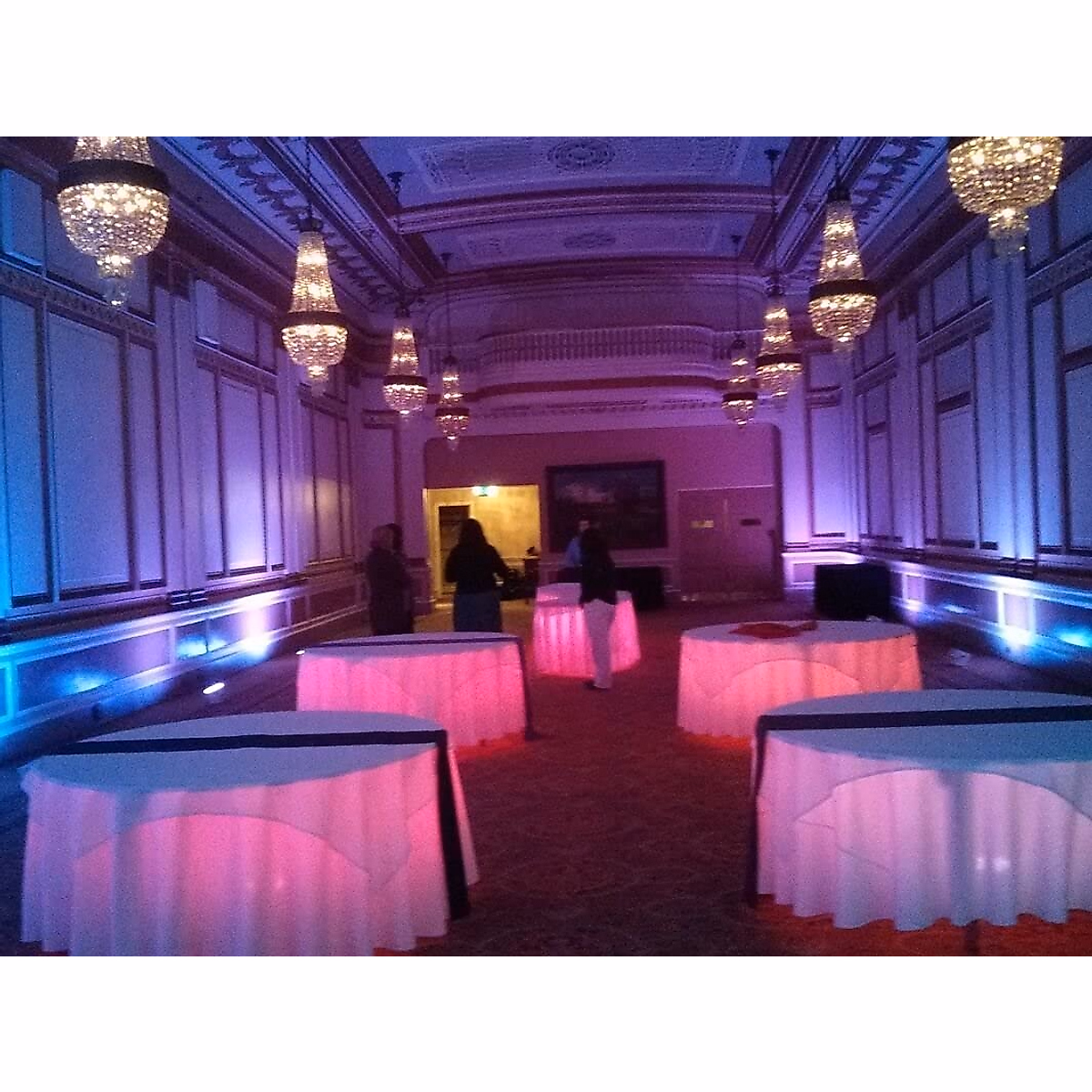 ARDUX 4 PCS Under Table LED Lights for Party - Rechargable 8 LEDs Uplighting with Remote for Cocktail Birthday Centerpiece Holiday Event Indoor Outdoor