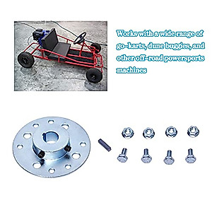 Gekufa Go Kart Sprocket Hub with 3/4" Bore & 3/16" Keyway Fit for Go-Karts and Mini Bikes, Sprocket and Drum Mounting Hub (Hardware Included)