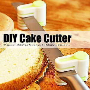 ASEANAO Pair Cake 5 Leveler Layers Slicer Cutter Cut Knife (Green)