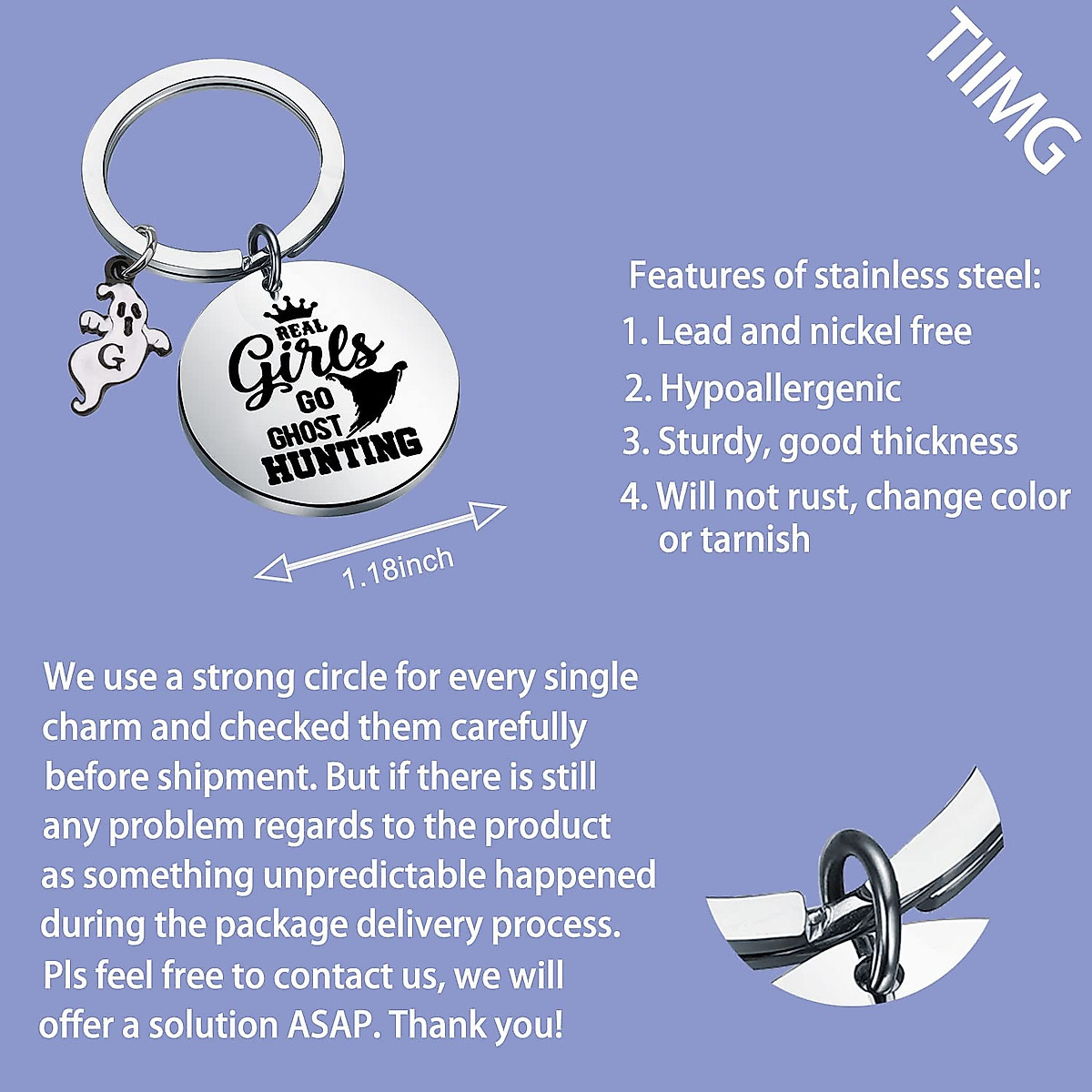 TIIMG Funny Paranormal Gift Real Girls Go Ghost Hunting Keychain for Ghost Hunter (GHOST HUNTING)