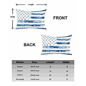 Pillow Cases Linen Pillow Shams Independence Day Camo American Flag Patriotic Pillow Cases Set of 2 12x20 Inches Pillowcases Rectangle Cushion Covers Flax Soft Linen Pillow Covers for Couch Sofa
