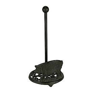 Cast Iron Standing Pig Paper Towel Holder