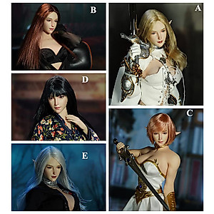 HiPlay 1/6 Scale Female Figure Head Sculpt, Elf Charming Girl Doll Head for 12 Inch Action Figure TBLeague JIAOUDOLL HS051(C)