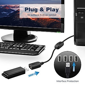 Onvian USB Power Switch, 2-Pack USB On/Off Switch Cable Supply Data and Power, USB Switch Cable Male to Female Cable for PC, TV, Car, USB Fan, LED Strips, etc